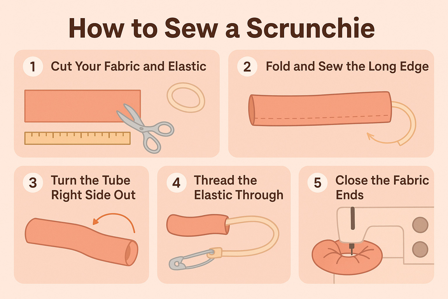 How to Sew a Scrunchie: A Step-by-Step DIY Sewing Guide - Nap Time Crafters